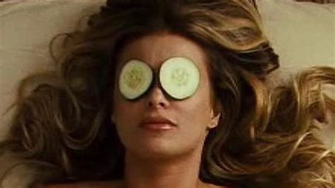 Carmen Electra 51 Strips Naked On Massage Bed And Covers Up With Just A Pizza Slice And