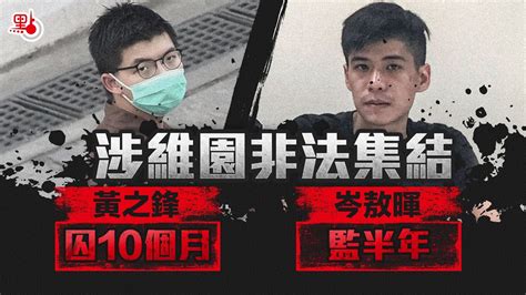 涉維園非法集結 黃之鋒囚10個月岑敖暉監半年 Youtube
