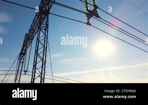 High Voltage Insulation String On Steel Pillar With Electric Power