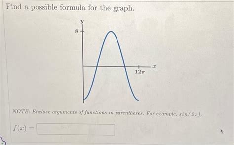 Solved Find A Possible Formula For The Graph Fxfind A