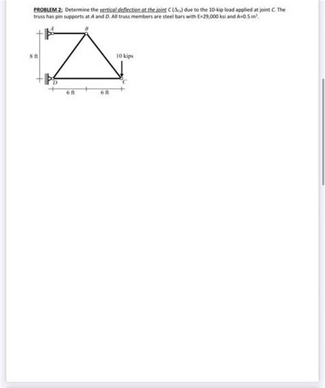 Solved Problem 2 Determine The Vertical Deflection At The