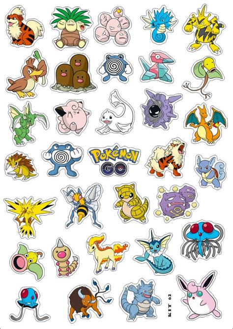 Pokémon Vinyl Waterproof Sticker Set Etsy