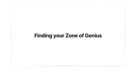 Finding Your Zone Of Genius