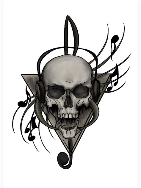 Skull Treble Clef Poster For Sale By Isilblack Redbubble