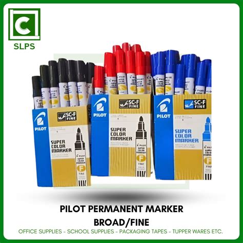 Pilot Permanent Marker Broadfine Blackbluered Shopee Philippines