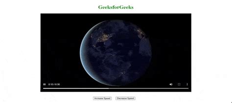 How To Change Video Playing Speed Using Javascript Geeksforgeeks
