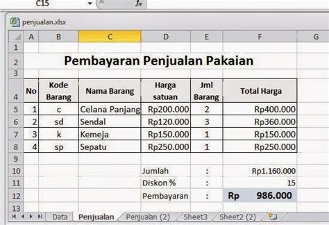 Cara Membuat Tabel Transaksi Penjualan Pada Microsoft Excel Warga Co Id