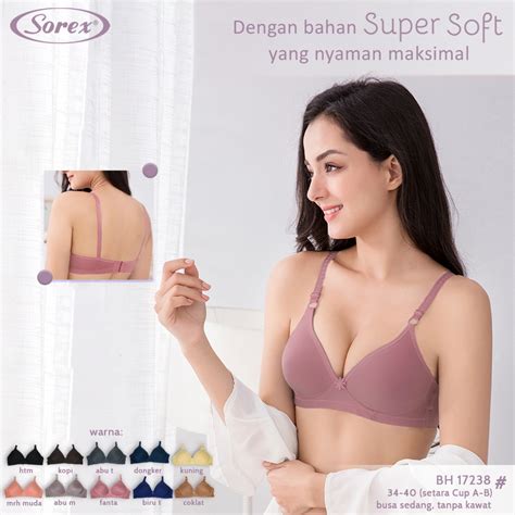 Jual Sorex Bra 17238 Bh Sorex Super Soft Polos Tanpa Kawat Busa Tipis