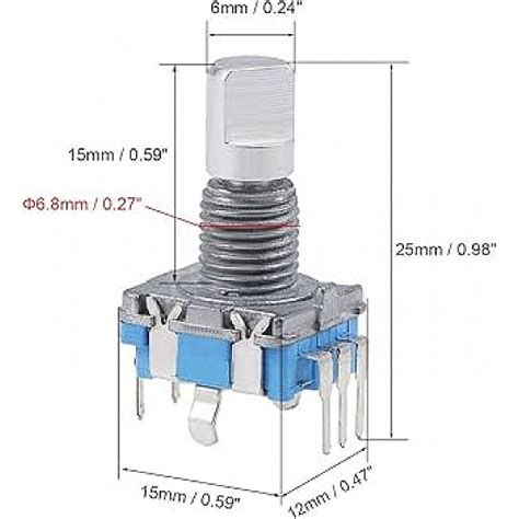 Ec11 Rotary Encoder Half Shaft Handle Potentiometer 15mm