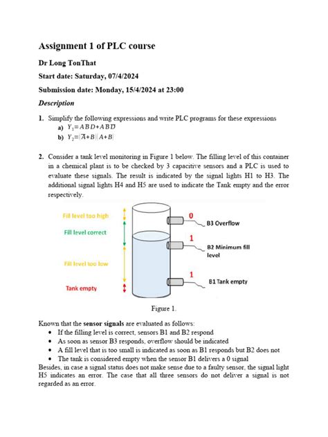 Assignment 1 For Plc V2 Pdf Technology And Engineering