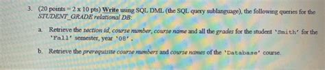 Solved Sql 113 Points In The Following Items Implement
