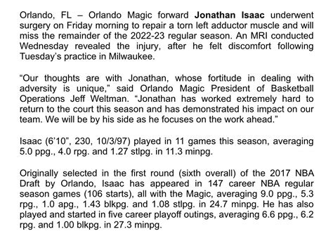 Orlando Magic Pr On Twitter Press Release Orlandomagic Forward