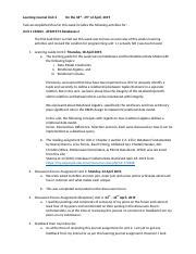 Learning Journal CS 2203 UNIT 2 Docx Learning Journal Unit 2 On The 18th 25th Of April 2019