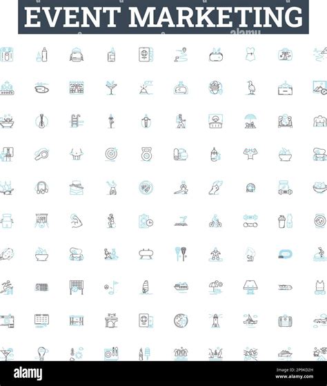 Event Marketing Vector Line Icons Set Event Marketing Planning Organizing Promotion