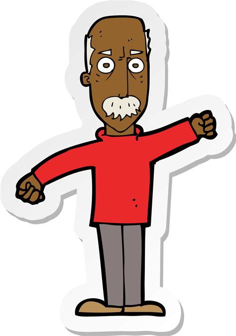 Sticker Of A Cartoon Angry Old Man 10730565 Vector Art At Vecteezy