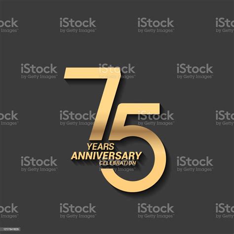 회사 프로필 소책자 전단지 잡지 브로셔 포스터 웹 초대장 또는 인사말 카드에 대한 75 주년 기념 엠블럼 디자인 스톡