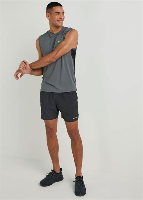 Souluxe Grey Mesh Sports Tank Top Matalan