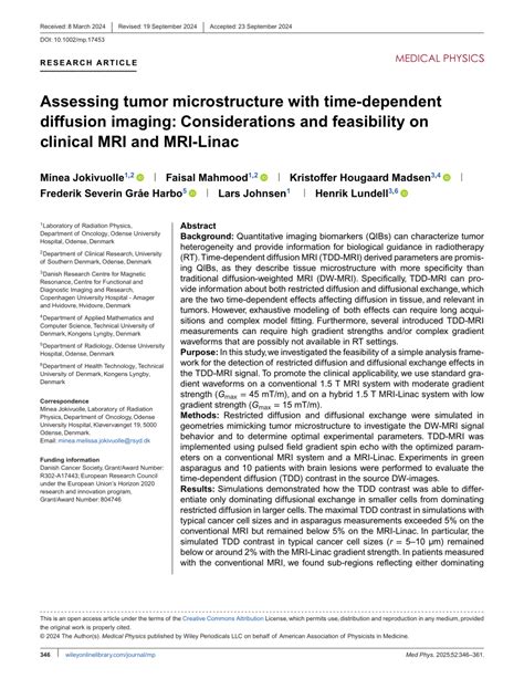 Pdf Assessing Tumor Microstructure With Time‐dependent Diffusion Imaging Considerations And