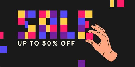 사람은 손으로 단어의 글자를 잡습니다 판매의 원래 광고 포스터 벡터 그림입니다 계절에 대한 스톡 벡터 아트 및 기타 이미지 계절 기하 도형 동작 활동 Istock