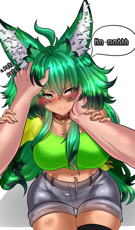 Rule 34 1girls Big Breasts Dominant Female Fox Ears Fox Girl Good Girl Green Clothing Green