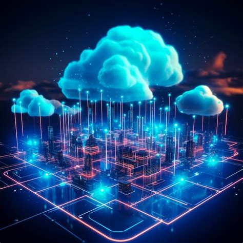 Premium Ai Image Cloud Architecture Platform Internet Infrastructure Concept Abstract