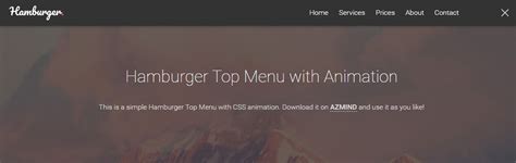 Hamburger Menu With Css Animations Free Template Tutorial Azmind