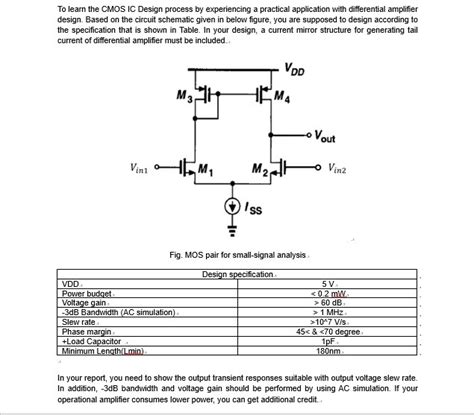 Mosfet Differential Amplifier Ac Analysis Circuit