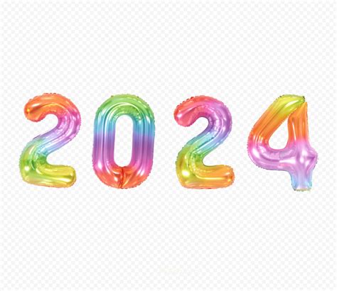 2024 Number Balloon Colorful Png Pxpng