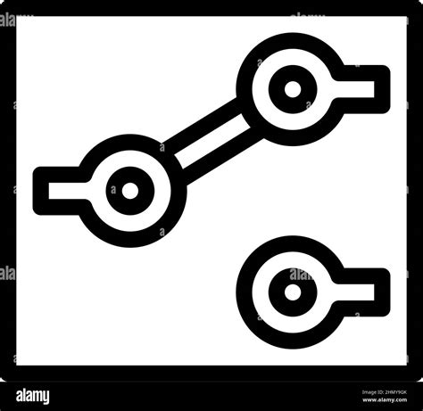 Single Pole Double Throw Electric Switch Line Icon Vector Illustration