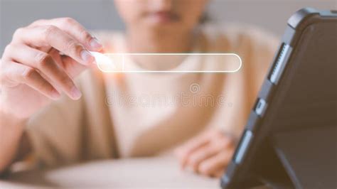 Data Search Technology Browsing Internet Data Information Networking A Girl Holding Pen Touch