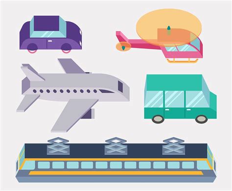 Transportation Clipart Set 524906 Vector Art At Vecteezy