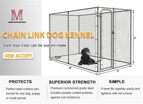 Galvanized Heavy Duty Outdoor Chain Link Dog Kennel Panels
