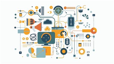 Innovative Technologies Integration Aerial View Of Mixed Media Elements Premium Ai Generated