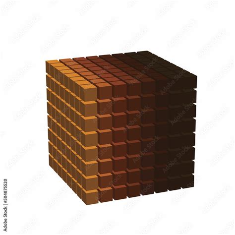 8x8 Color Gradient Small Cubes In Shape Of Big Cube Blockchain Concept
