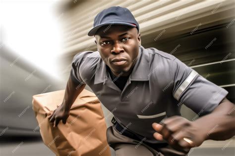 Premium Photo Swift Delivery Speedy Courier Brings Packages At