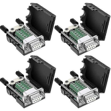 4pack Db9 Solderless Rs232 D Sub Serial To 9pin Port Terminal Female Adapter Connector Breakout