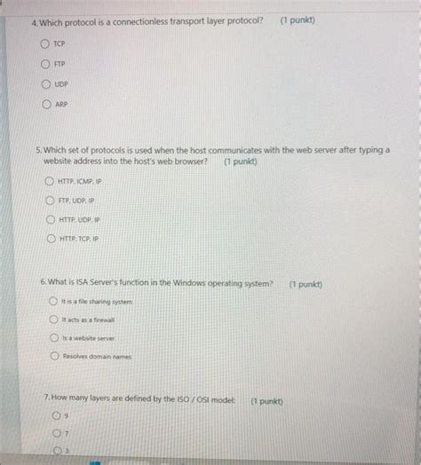 Solved 4 Which Protocol Is A Connectionless Transport Layer