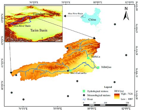 The Geographic Location Of The Aksu River Basin Hydrological Stations