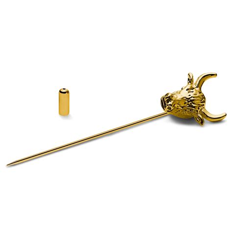 Gold Tone Bulls Head Lapel Pin In Stock Trendhim