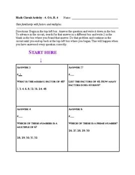 Gain Familiarity With Factors And Multiples Circuit By Engaging Math