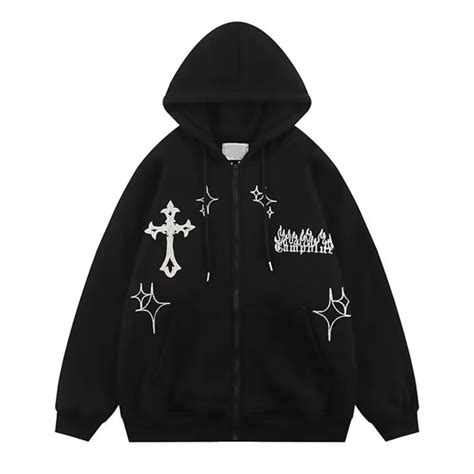 High Street Cross Embroidered Hoodie Aoklok Kclot
