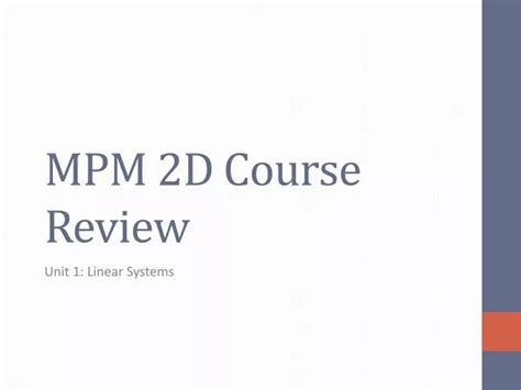 Ppt Mpm 2d Course Review Powerpoint Presentation Free Download Id