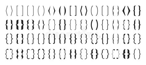 Set Of Text Brackets Bracket Icon Quote Box Frame Texting Quote And