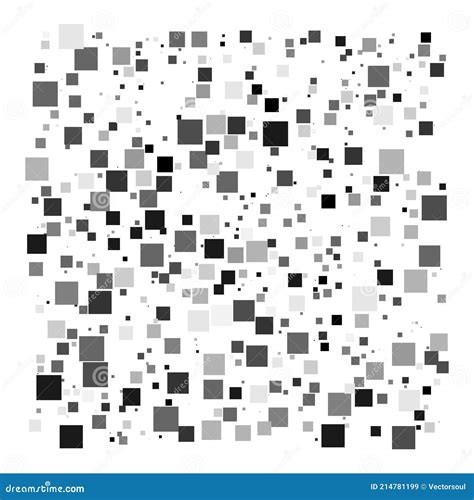 Grayscale Random Squares Checkered Pattern Vector Illustration CartoonDealer Com