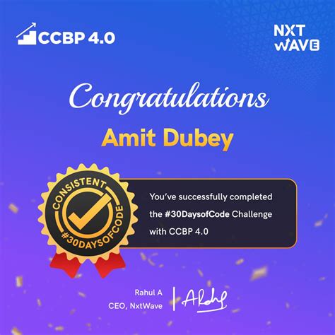 Amit Dubey On Linkedin 30daysofcodechallenge Ccbp Nxtwaveteam Ccbpian Ccbp Nxtwave