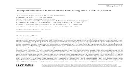 Pdf Amperometric Biosensor For Diagnosis Of Diseaseeis [9] Also Used In Biosensors