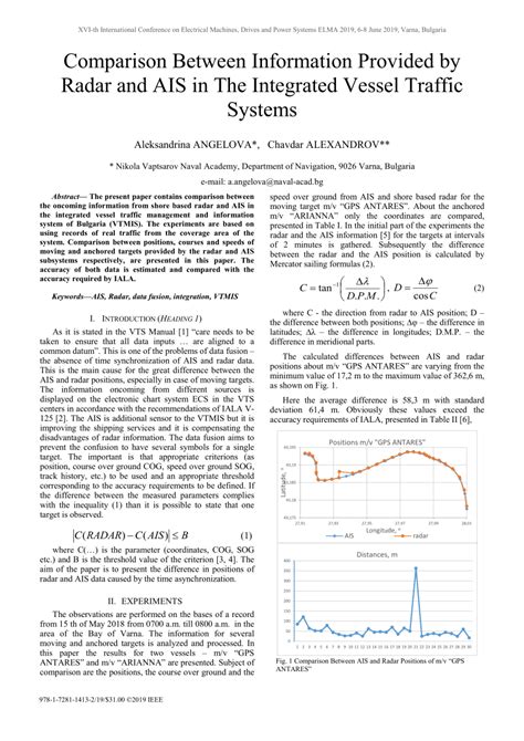 Pdf Comparison Between Information Provided By Radar And Ais In The Integrated Vessel Traffic