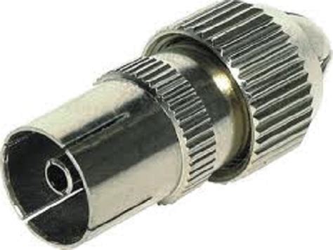 1 X Female Tv Aerial Connector Plug Metal Coaxial Coax House Freeview