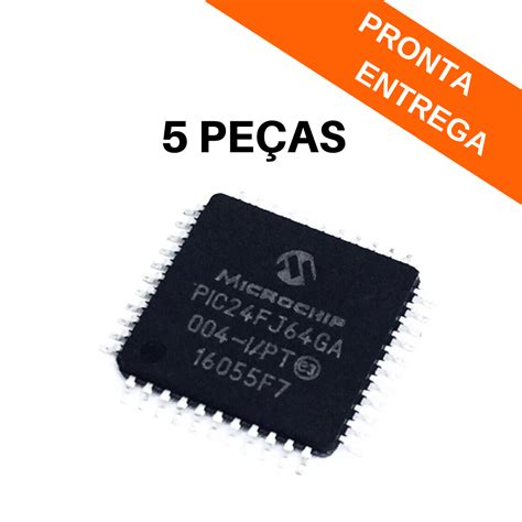 Kit 5 peças Ci Microcontrolador PIC24FJ64GA004 I PT SMD TQFP 44 TQFP