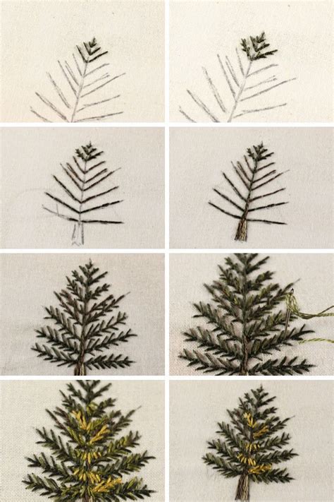 Simple Pine Tree Embroidery Tutorial Love Yarn